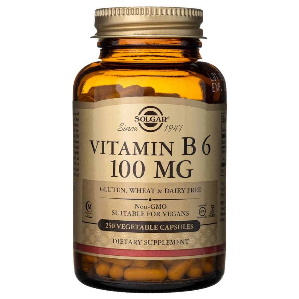 Solgar Vitamin B6 100 mg 250 pflanzliche Kapseln – Medpak